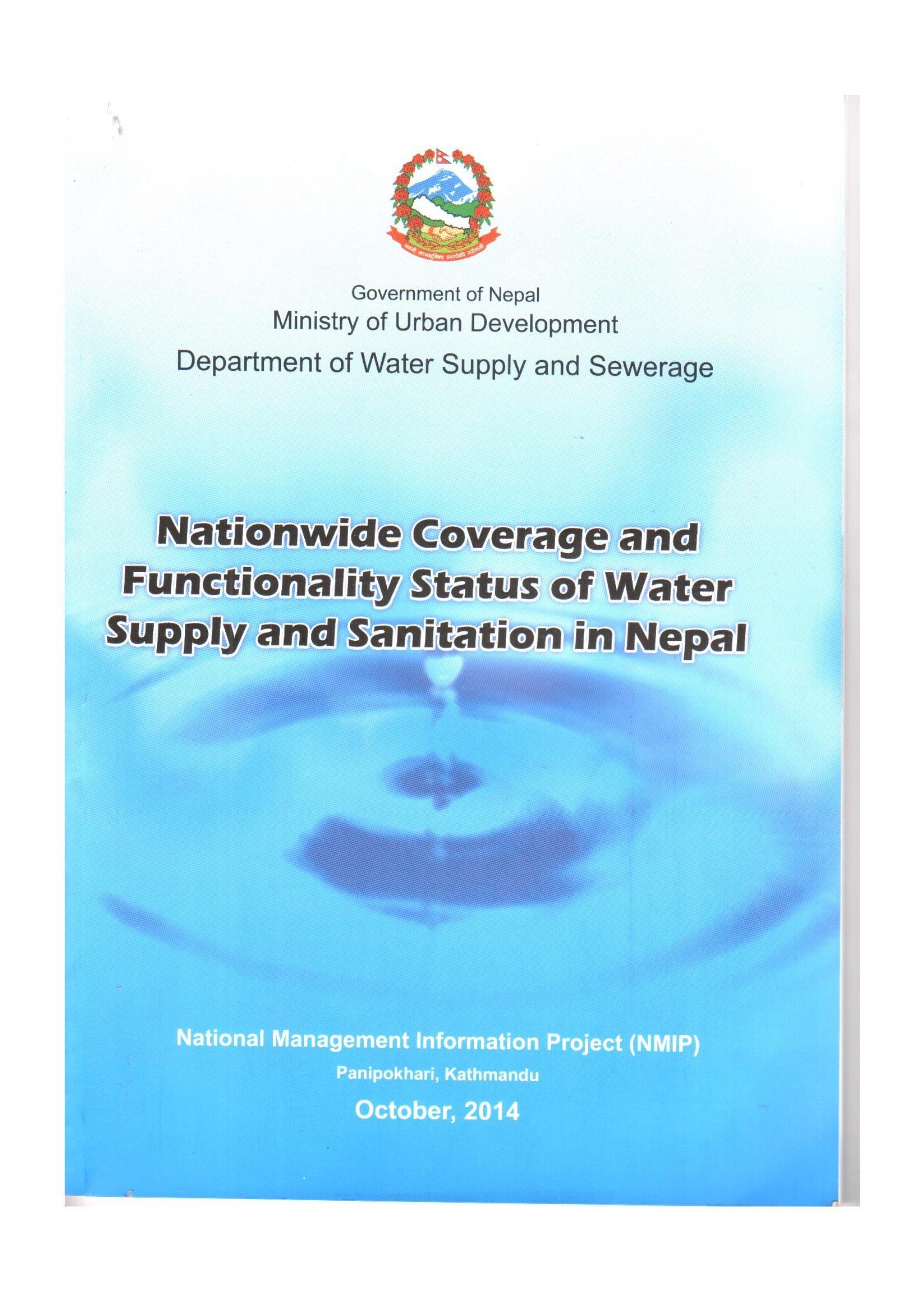 National Coverage & Functionality Status of WATSAN of Nepal 2014 nRead