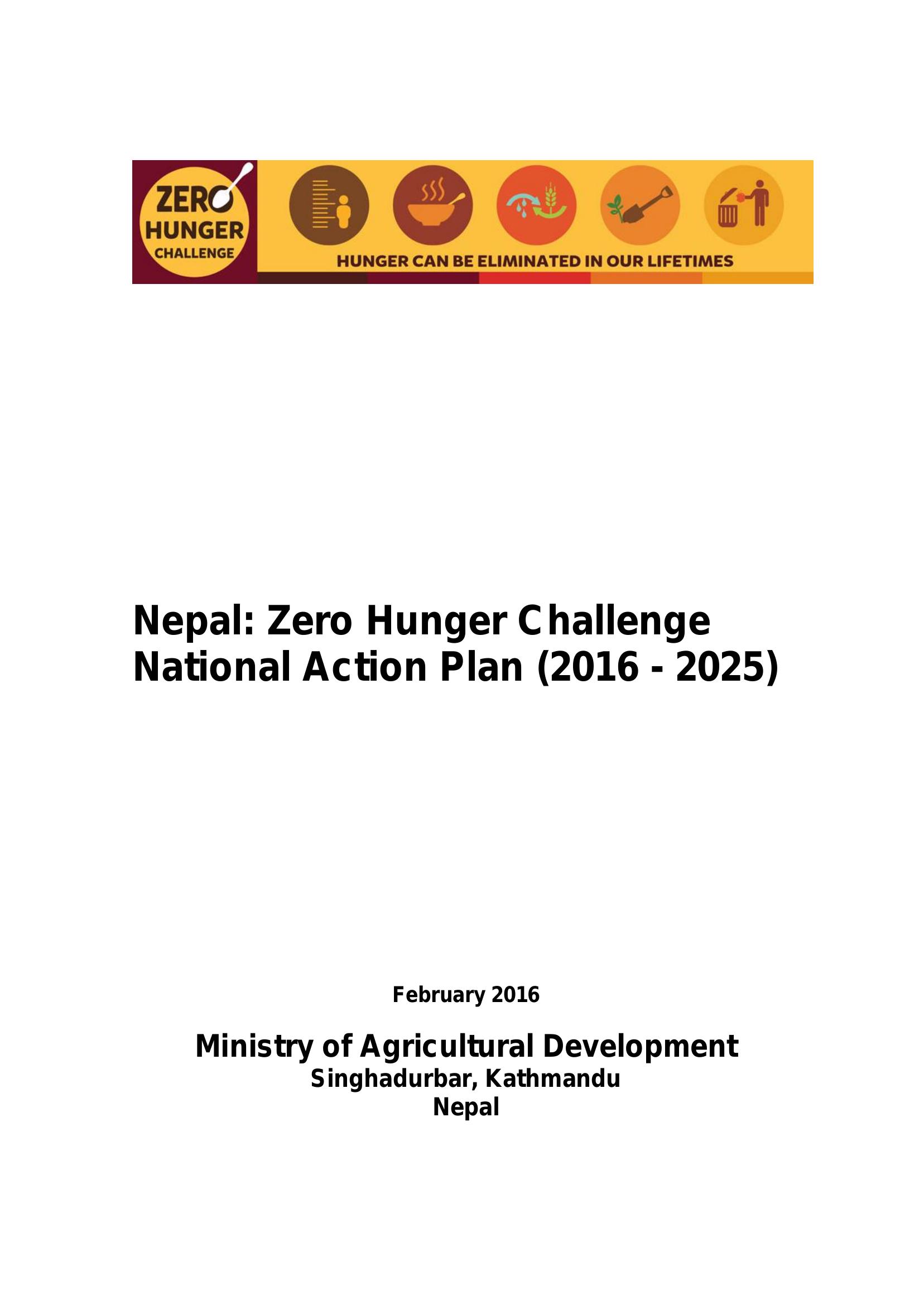 Zero hunger challenge nRead